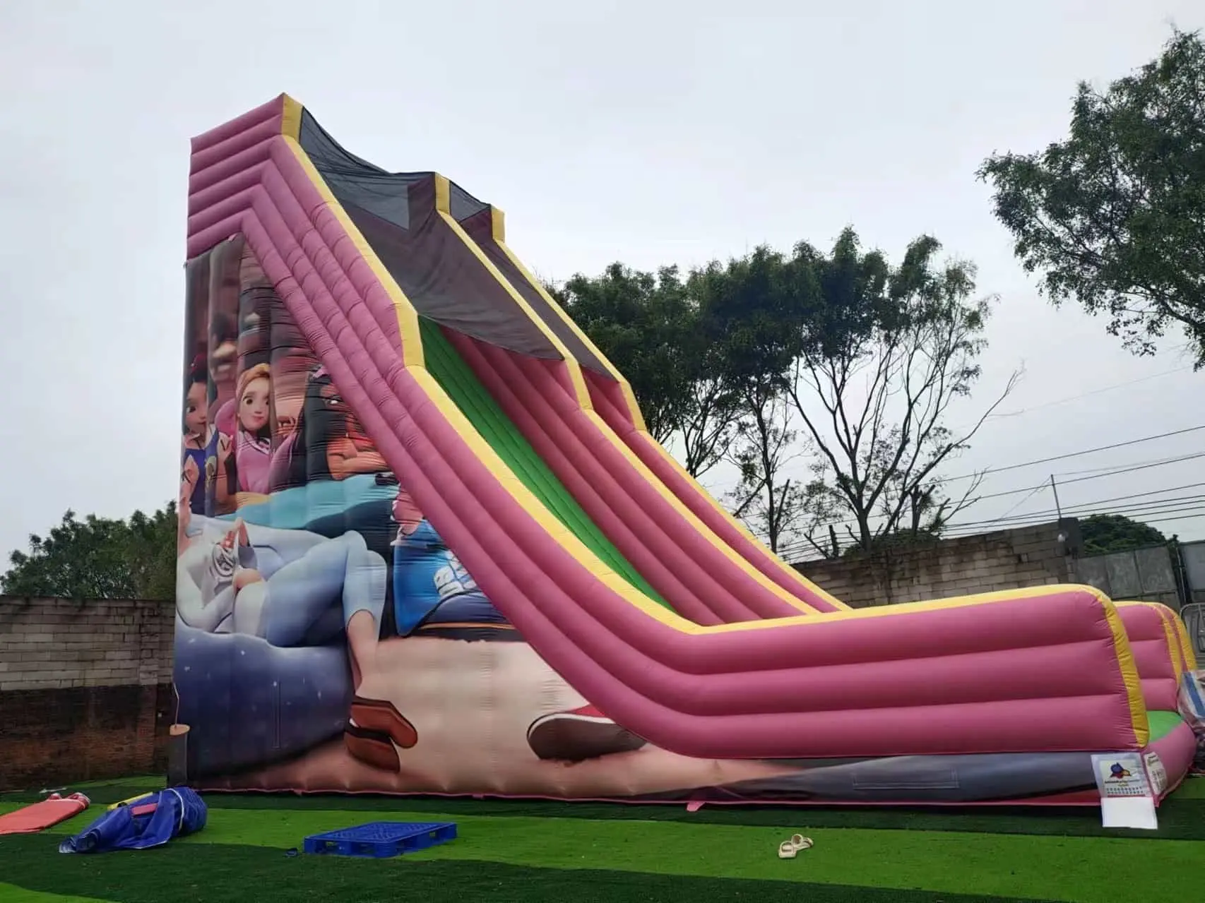 Frozen Theme Inflatable Slide No Front Arch Water Slide For Children ...